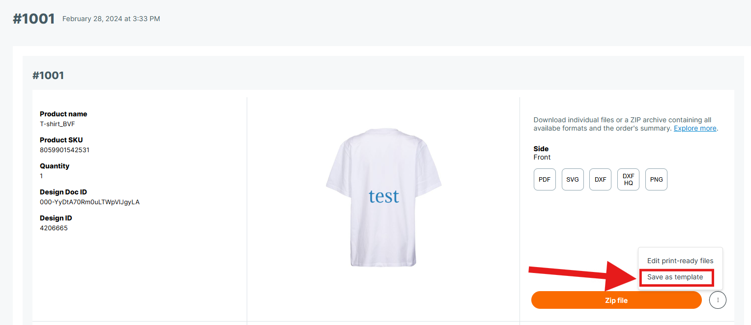 How to create a pre-designed template from an order – Zakeke