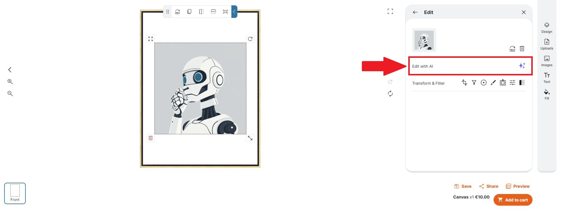 AI Image Generator & Editor – Zakeke